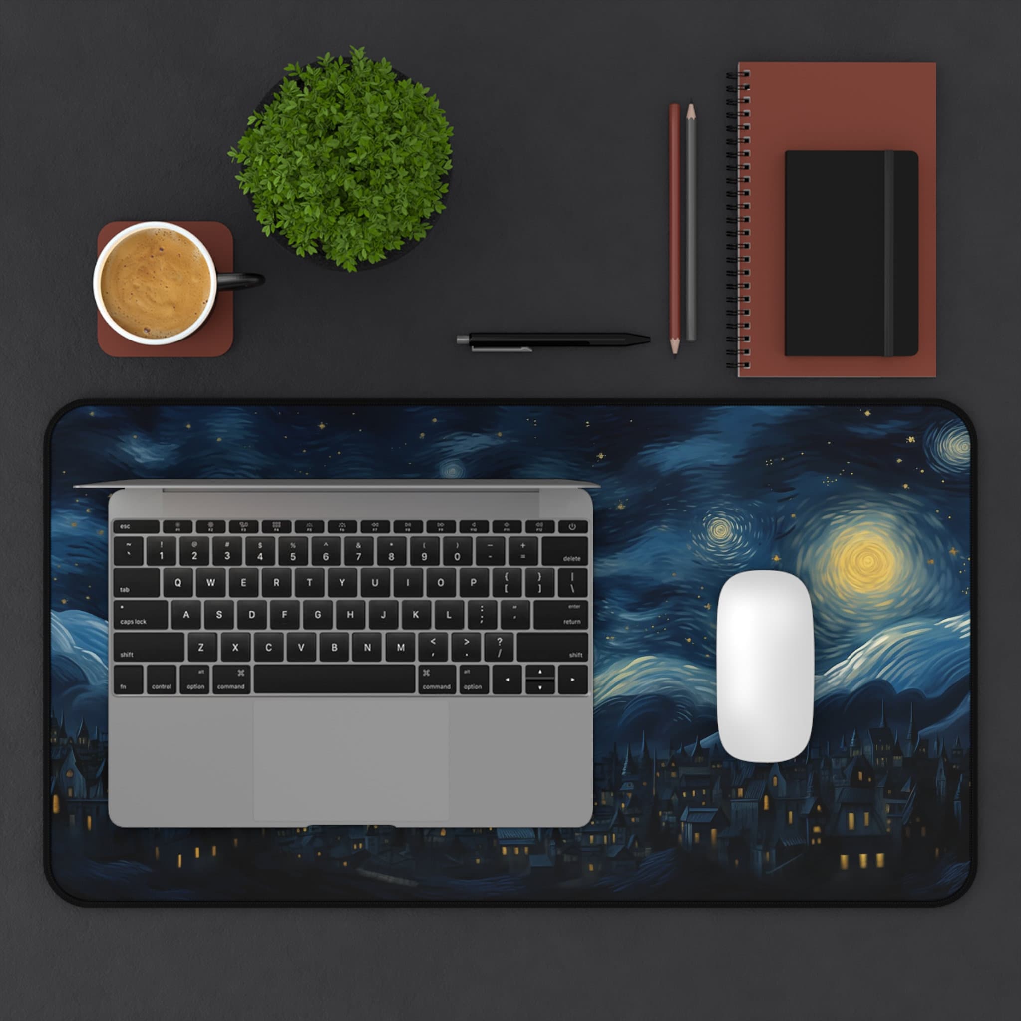 Romantic Starry Night Dream Desk Mat - Starry Night Sky, Colorful ...
