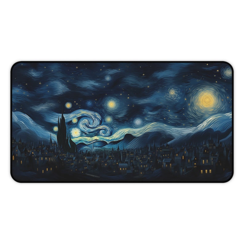 Romantic Starry Night Dream Desk Mat - Starry Night Sky, Colorful ...