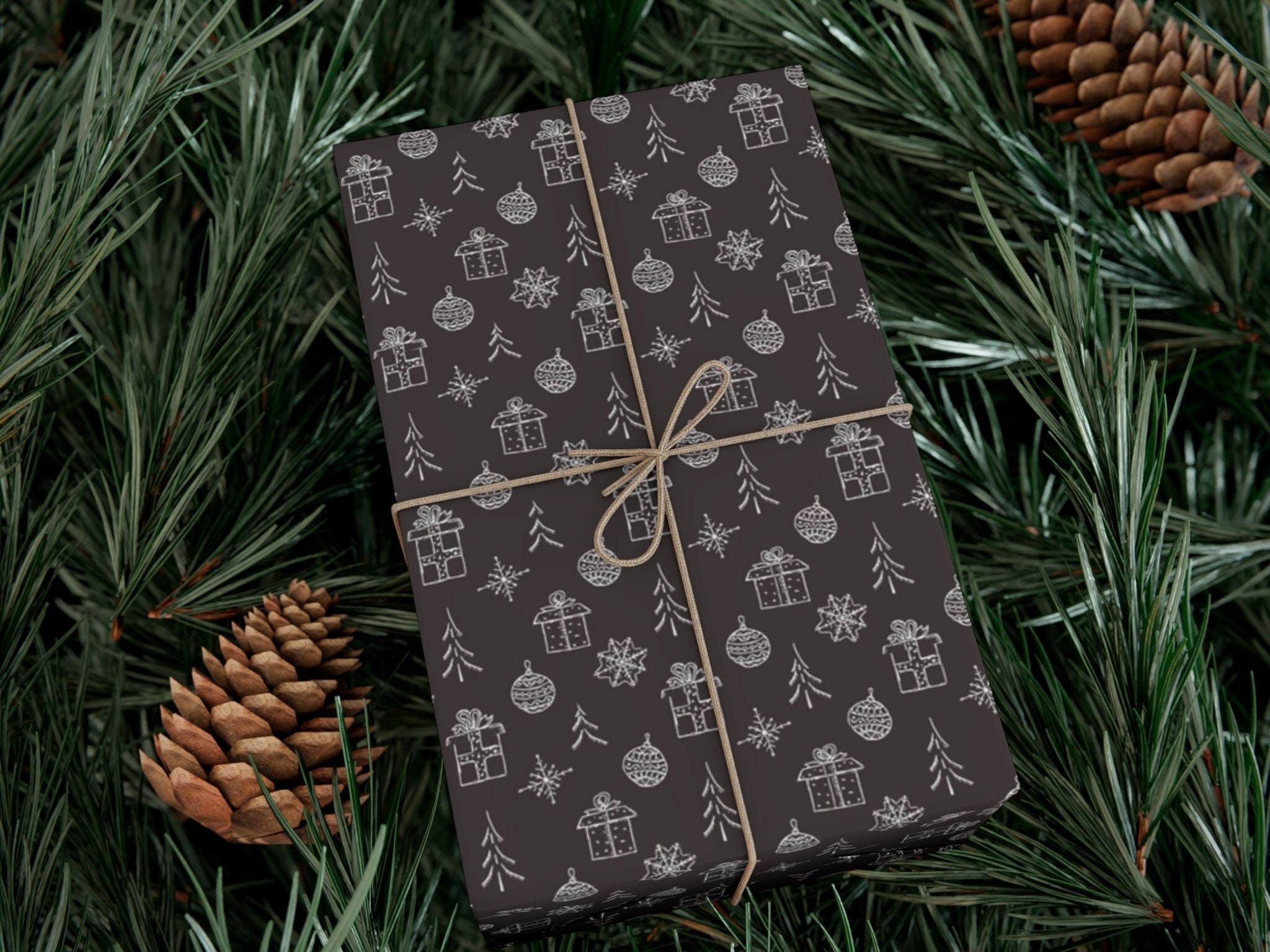 Neutral Wrapping Paper: Rustic Earth Tone Christmas Wrapping Paper ...