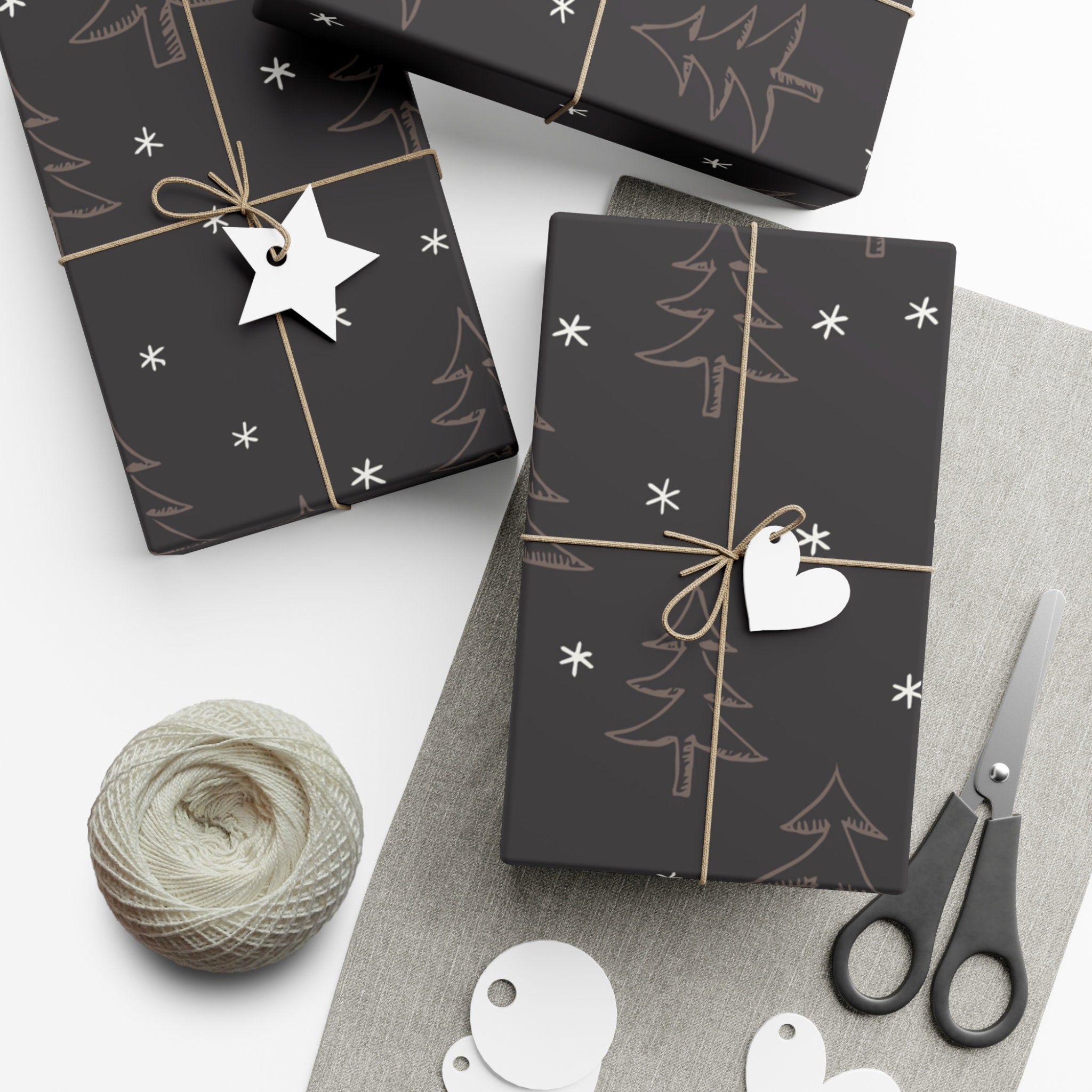 Rustic Earth Tone Christmas Wrapping Paper, Earth Tone Designs, Neutral ...