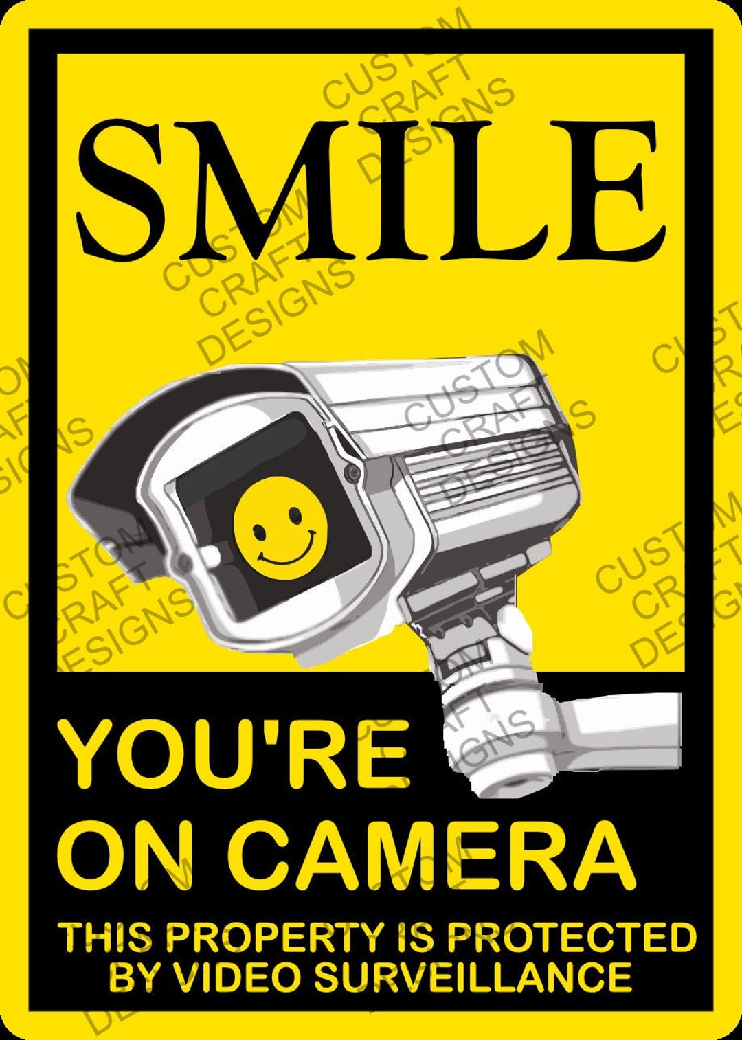 Smile You're on Camera Sign, Security Surveillance Printable (digital ...