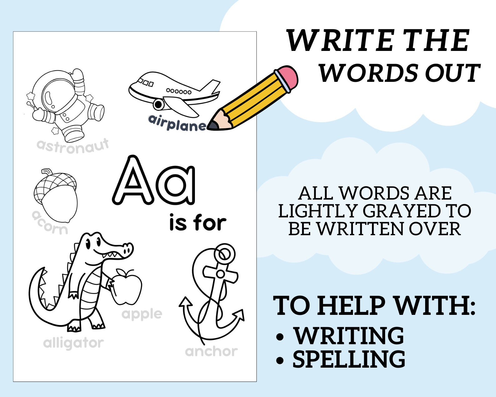 ABC Coloring Book Alphabet Coloring Pages ABC Book Coloring Pages - Etsy