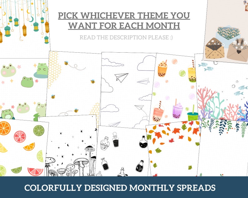 UNDATED Digital Bullet Journal Planner | Pre-made Journal Planner ...