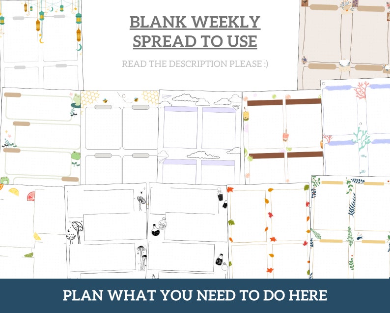 UNDATED Digital Bullet Journal Planner | Pre-made Journal Planner ...