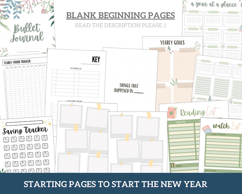 UNDATED Digital Bullet Journal Planner | Pre-made Journal Planner ...