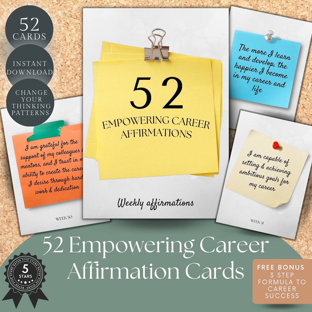 Empowering Career Affirmation Cards | Printable Affirmations | Career ...