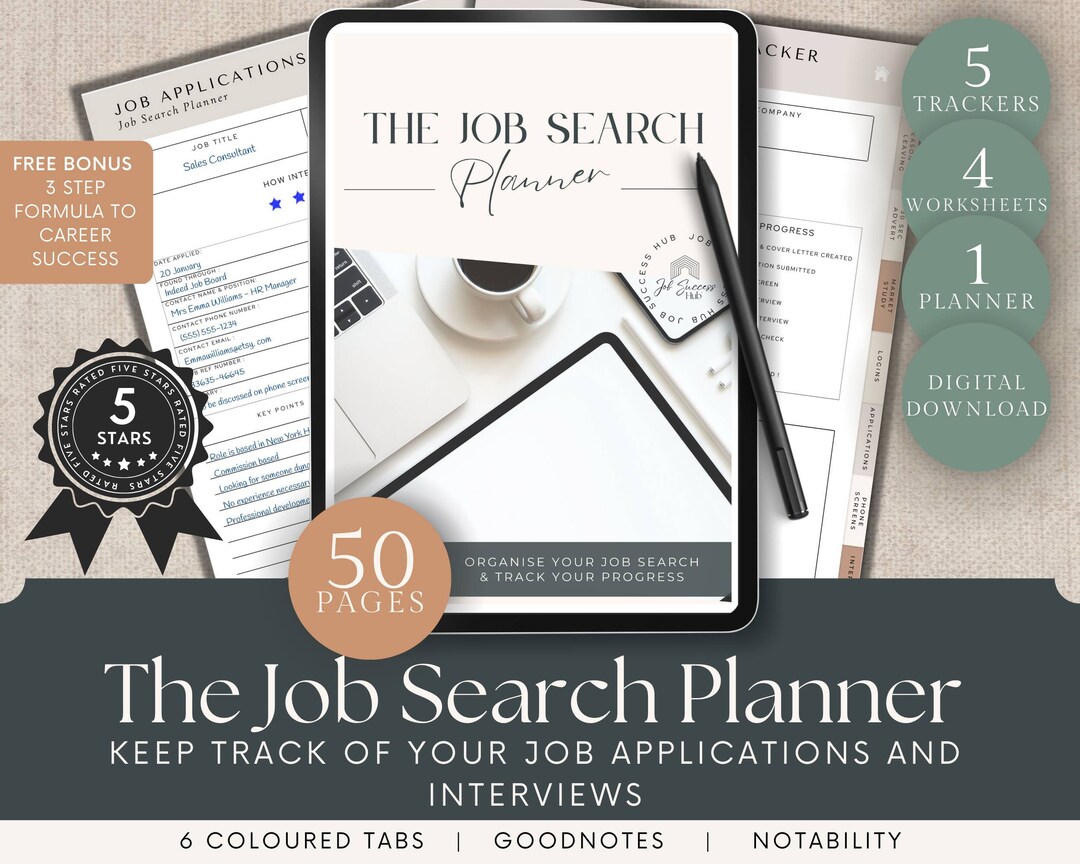 Job Search Planner & Tracker Job Application Tracker Job - Etsy