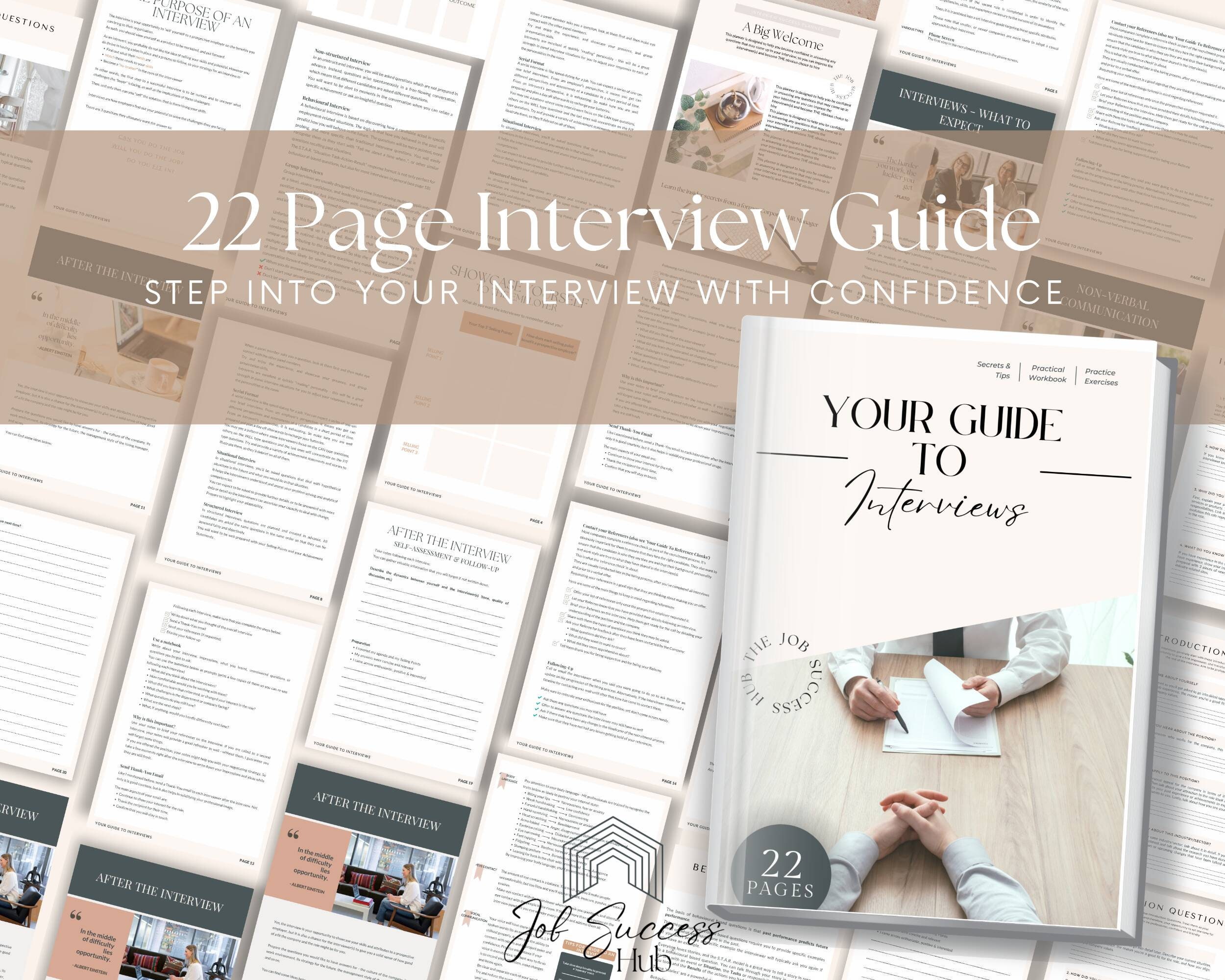 Job Interview Workbook | Insider HR Tips | Job Application | Job ...