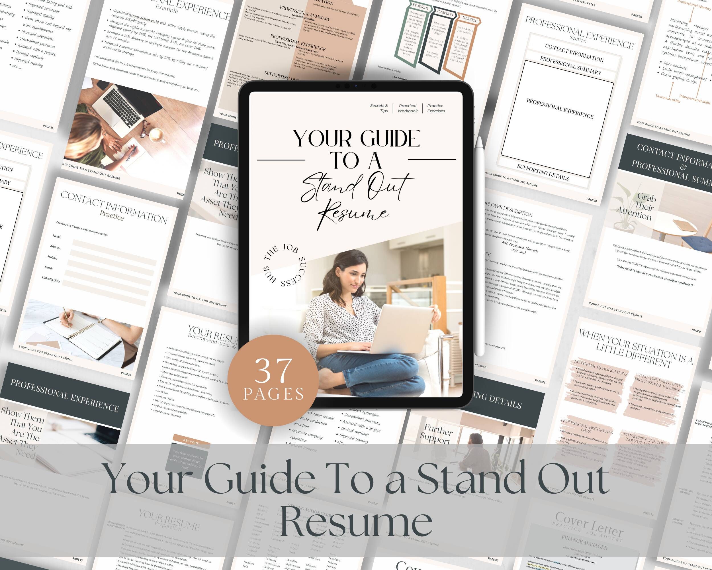 Complete Resume Bundle | Templates, Workbook & Checklist | Professional ...