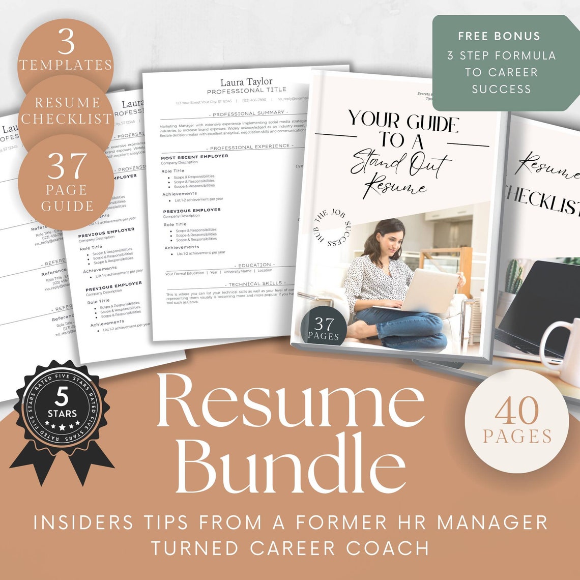 Complete Resume Bundle Templates, Workbook & Checklist Professional ...
