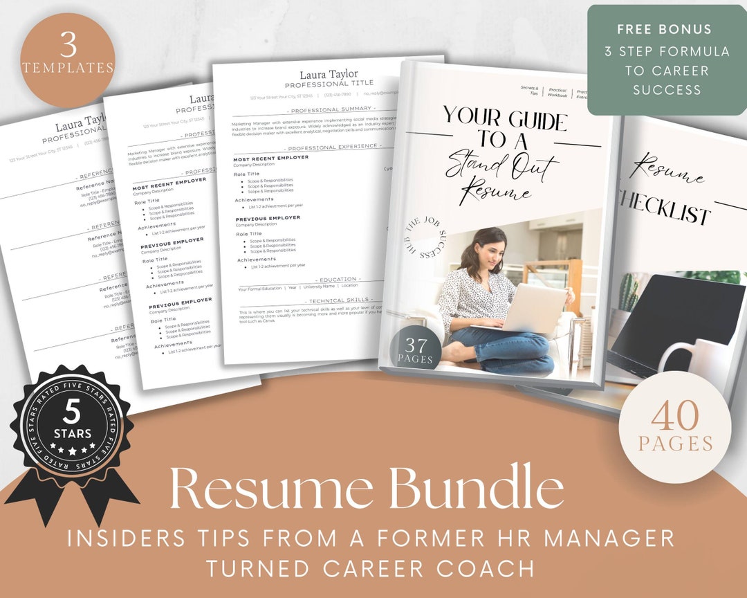 Complete Resume Bundle Templates Workbook & Checklist - Etsy