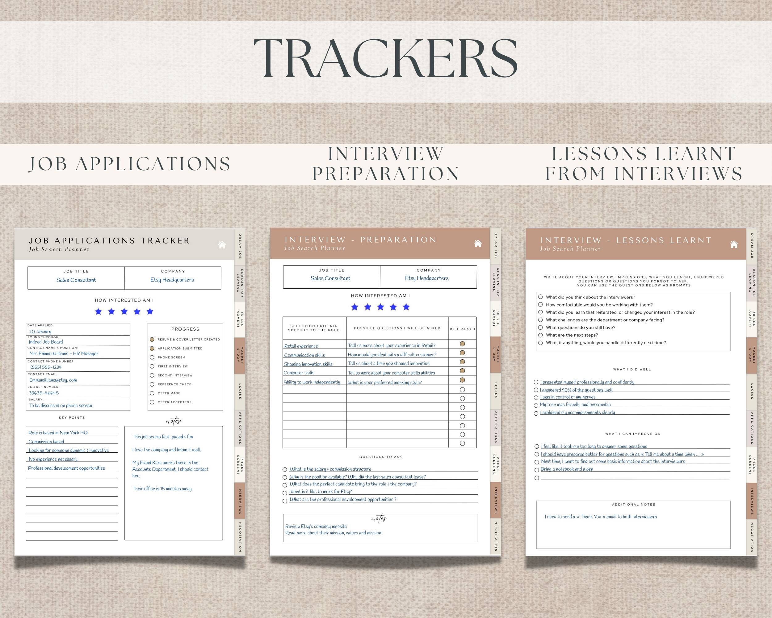 Job Search Planner & Tracker Job Application Tracker Job Search ...