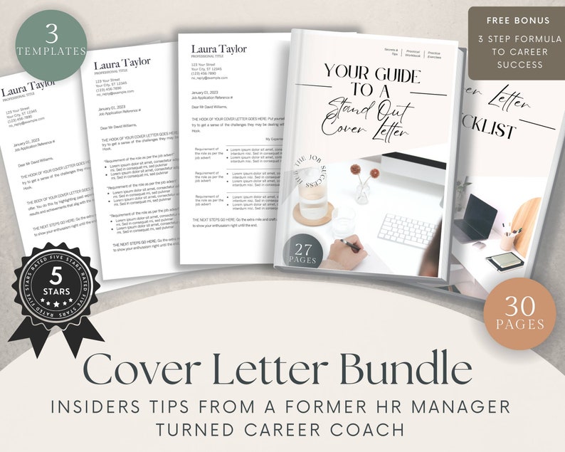 Complete Cover Letter Bundle Templates Workbook & Checklist - Etsy