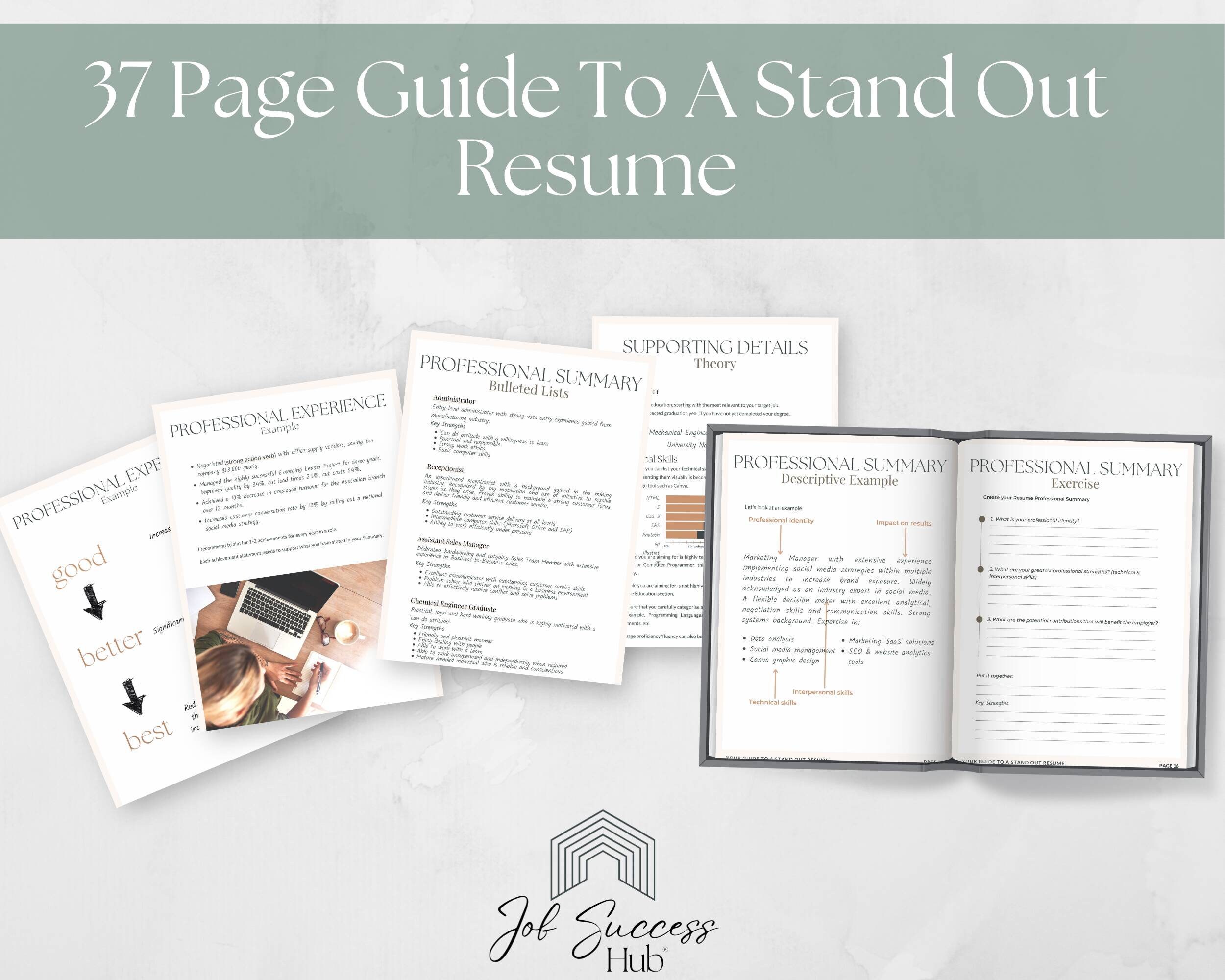 Complete Resume Bundle | Templates, Workbook & Checklist | Professional ...