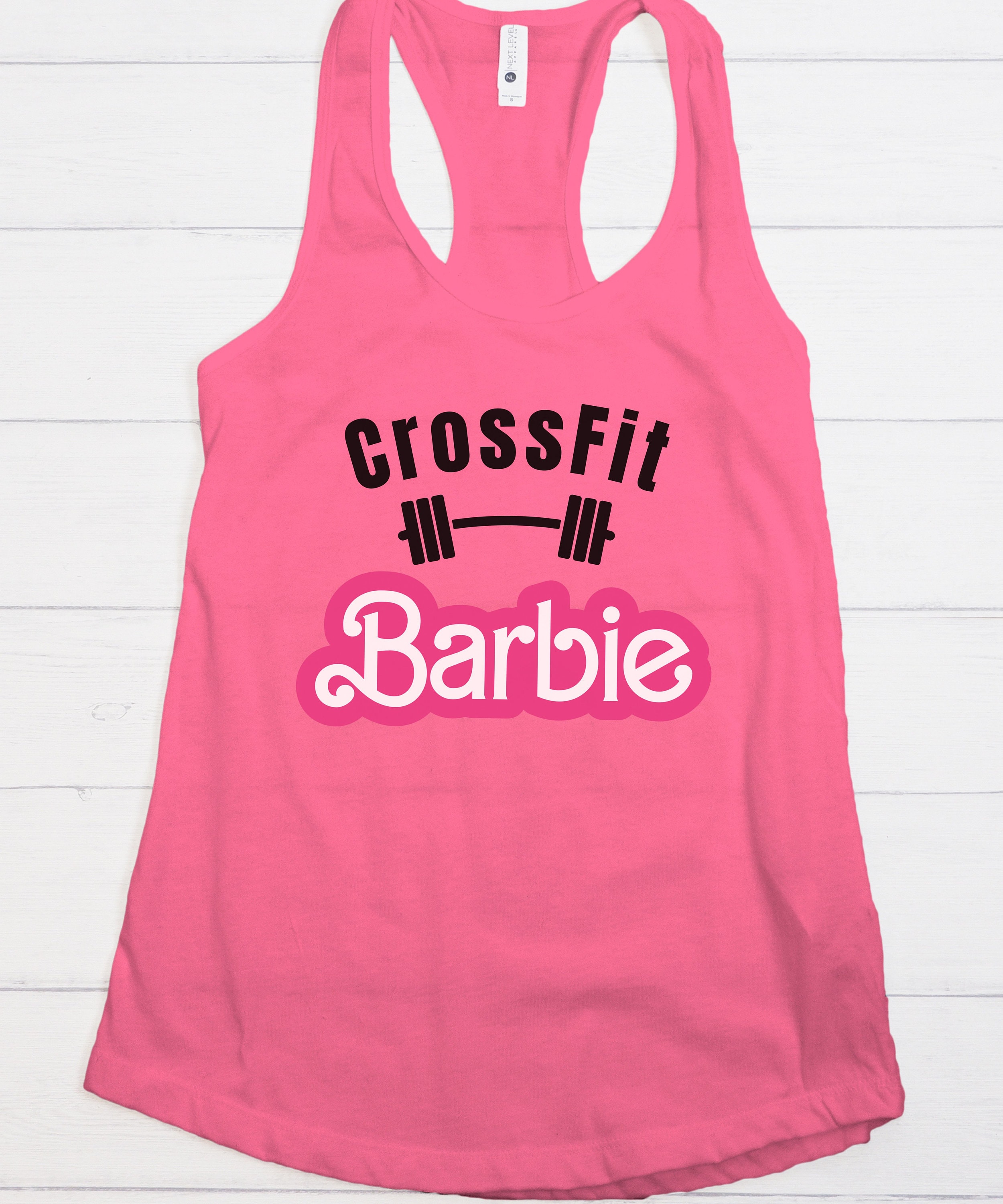 Crossfit Barbie Tank Gym Girl Fitness Tank Shirt for Her - Etsy
