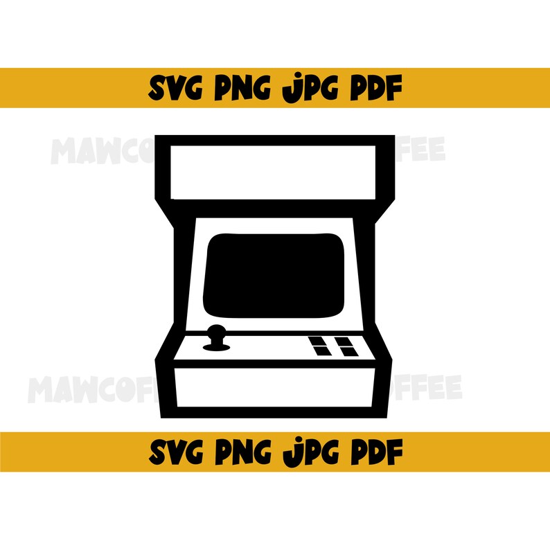 Bartop Arcade Machine Outline Svg Png Jpg Pdf Gaming Svg , Game Room ...