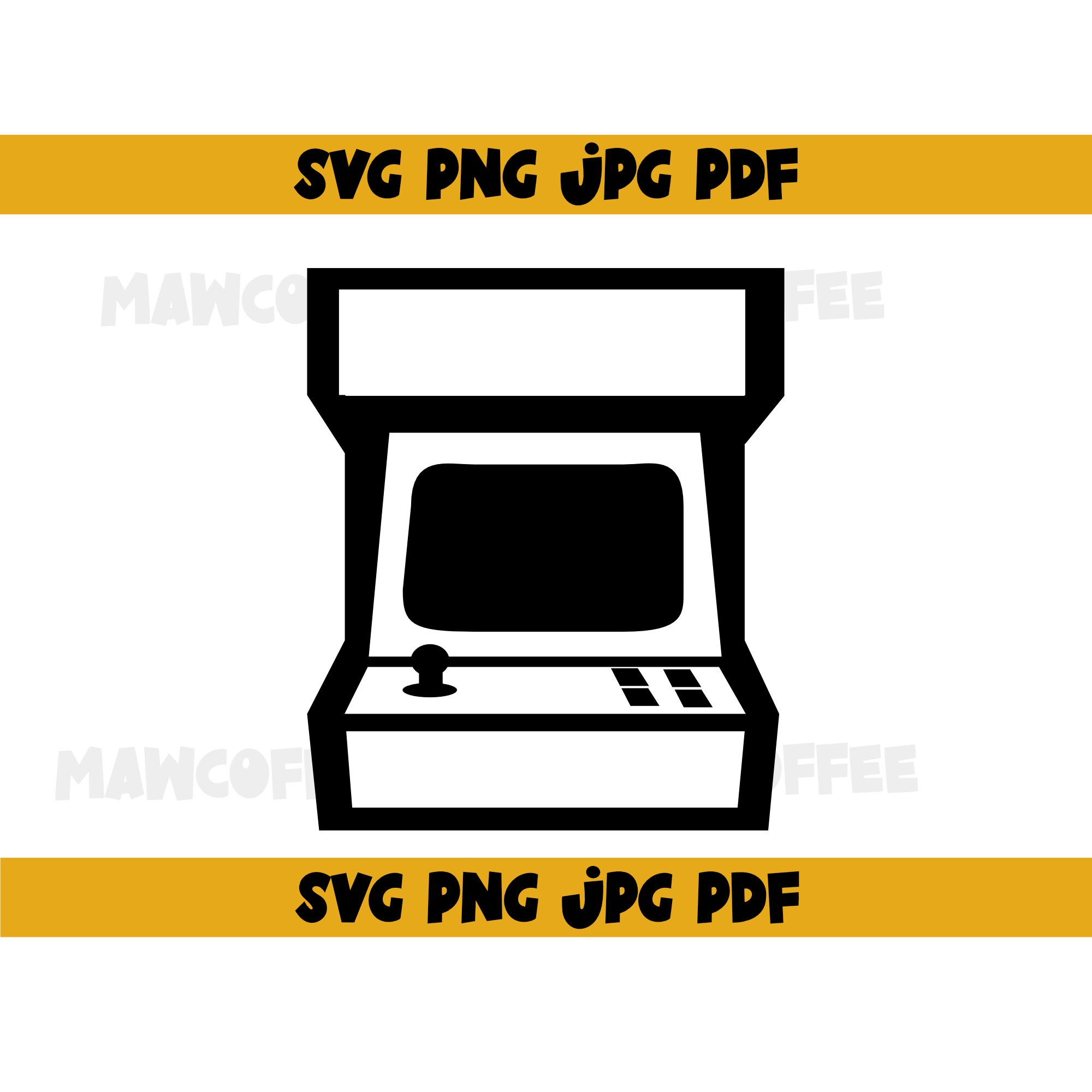 Bartop Arcade Machine Outline Svg Png Jpg Pdf Gaming Svg , Game Room ...