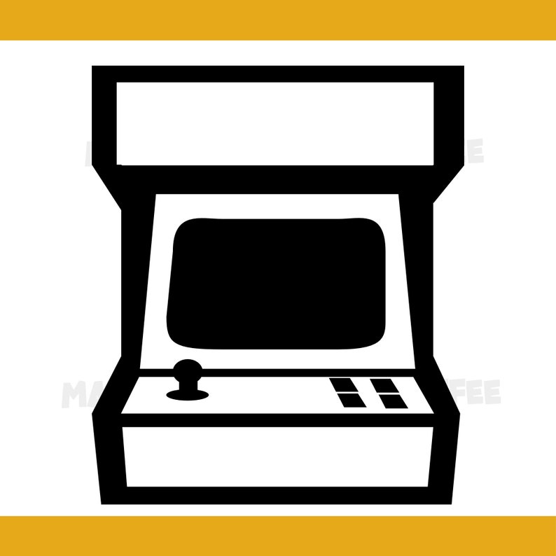 Bartop Arcade Machine Outline Svg Png Jpg Pdf Gaming Svg , Game Room ...