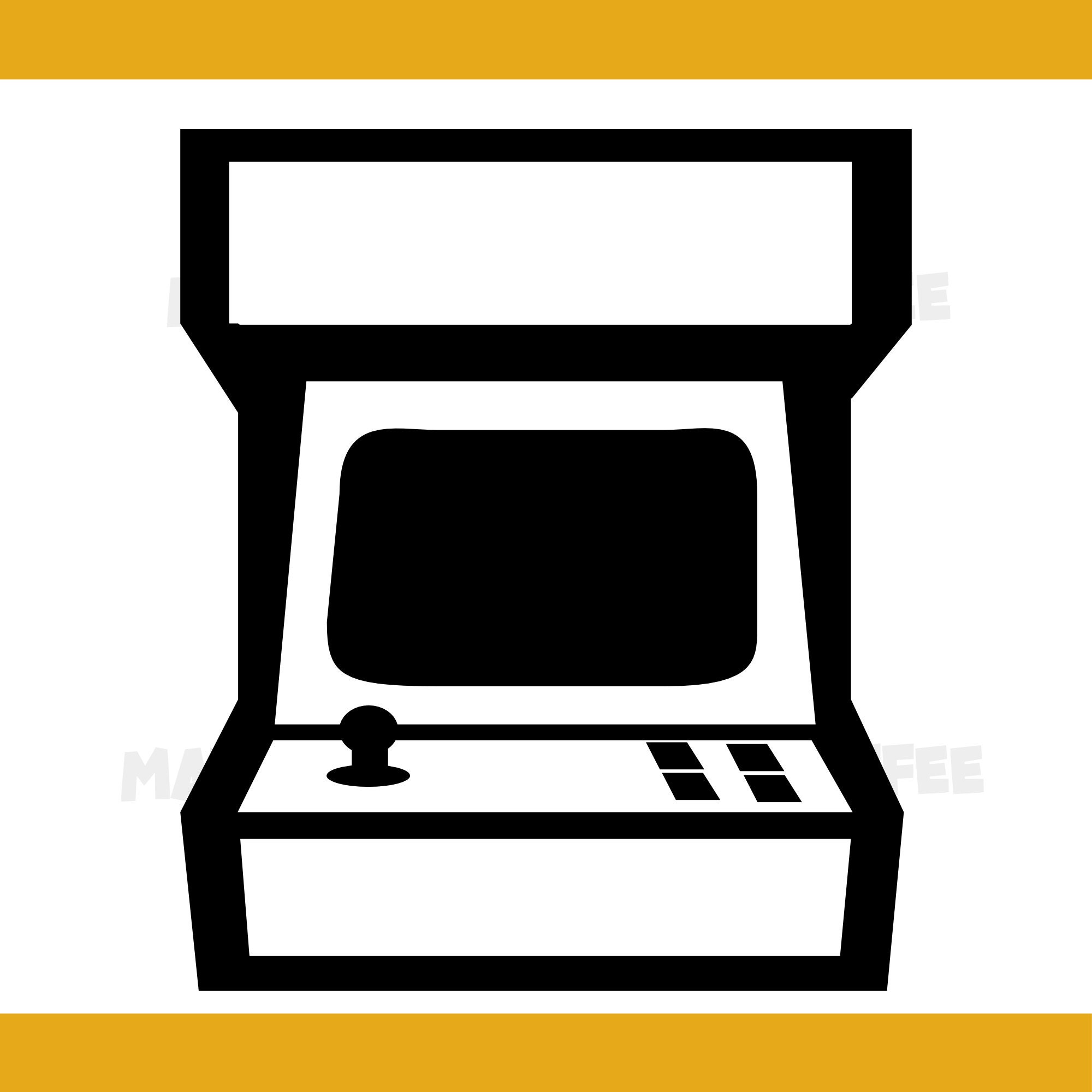 Bartop Arcade Machine Outline Svg Png Jpg Pdf Gaming Svg , Game Room ...