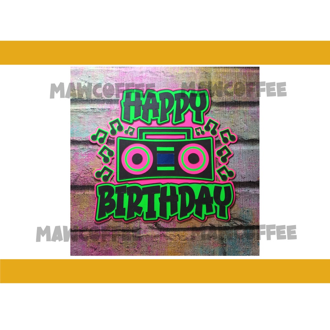 Boombox Happy Birthday Cake Topper Music Hip Hop Urban - Etsy
