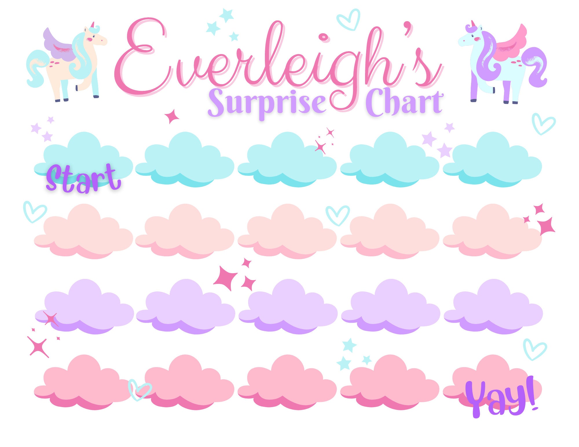 Unicorn Sticker Chart for Kids and Toddlers, Printable Reward Chart for ...
