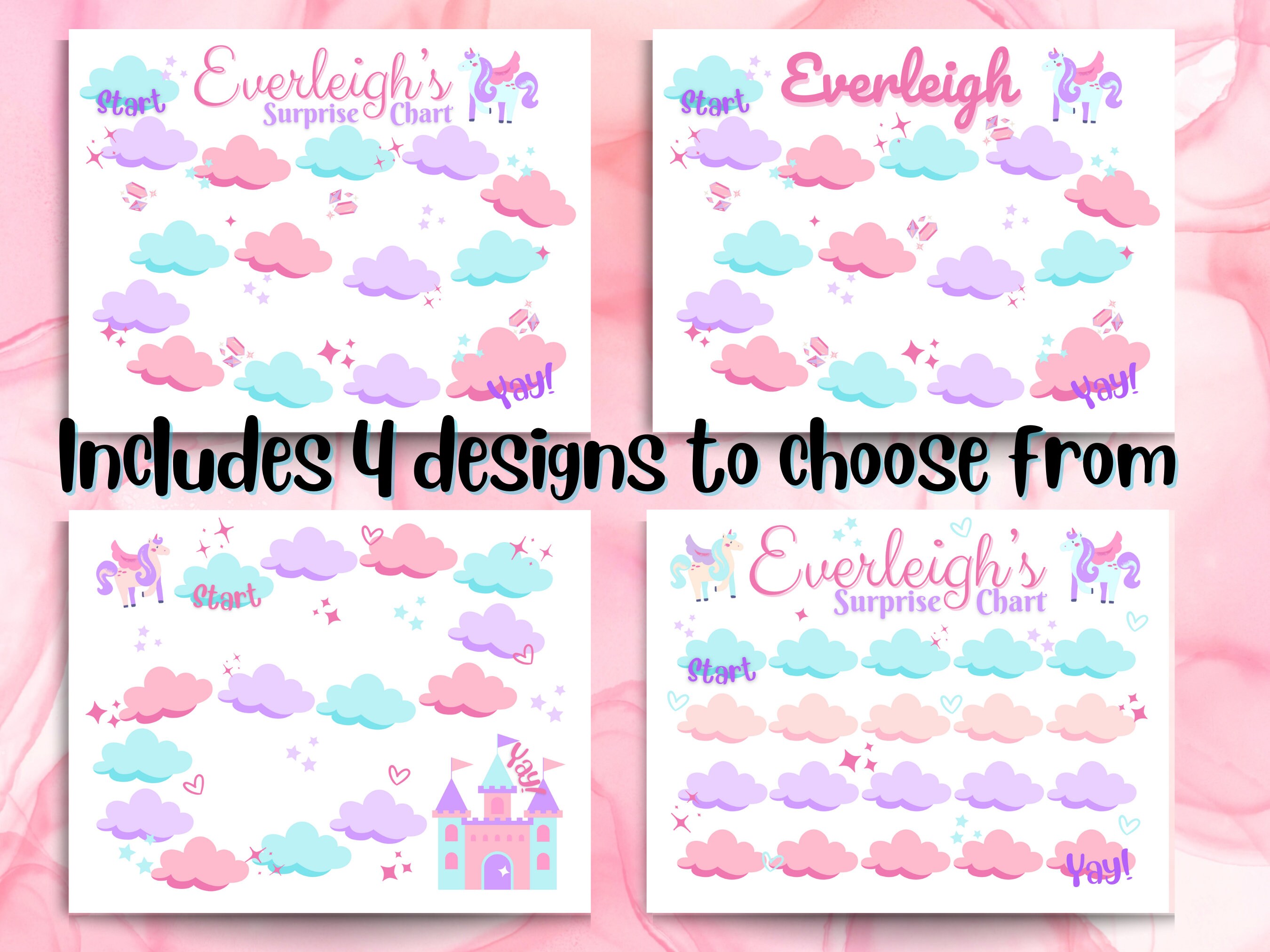 Unicorn Sticker Chart for Kids and Toddlers, Printable Reward Chart for ...