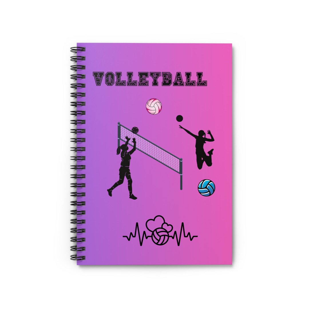 Volleyball Journal, Volleyball Spiral Notebook, Ruled Line Journal ...