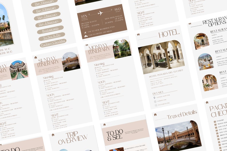 Travel Itinerary Mobile Template Canva Weekend Travel Etsy