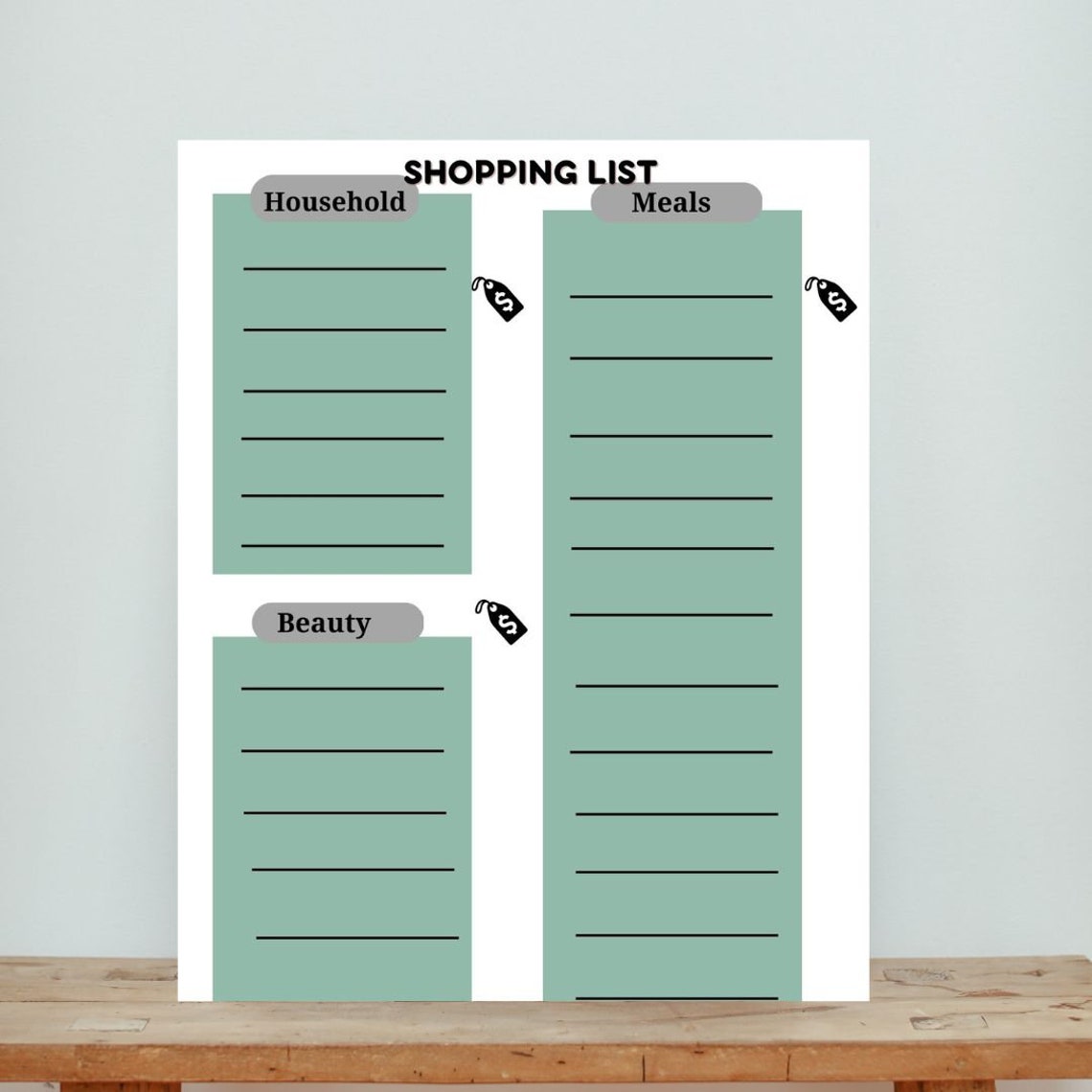 Weekly Planner Shopping List Goals Sheet - Etsy
