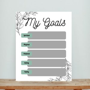 Weekly Planner Shopping List Goals Sheet - Etsy