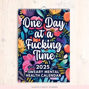 2025 Funny Mental Health Swear Word Gift Wall Calendar for Women ...