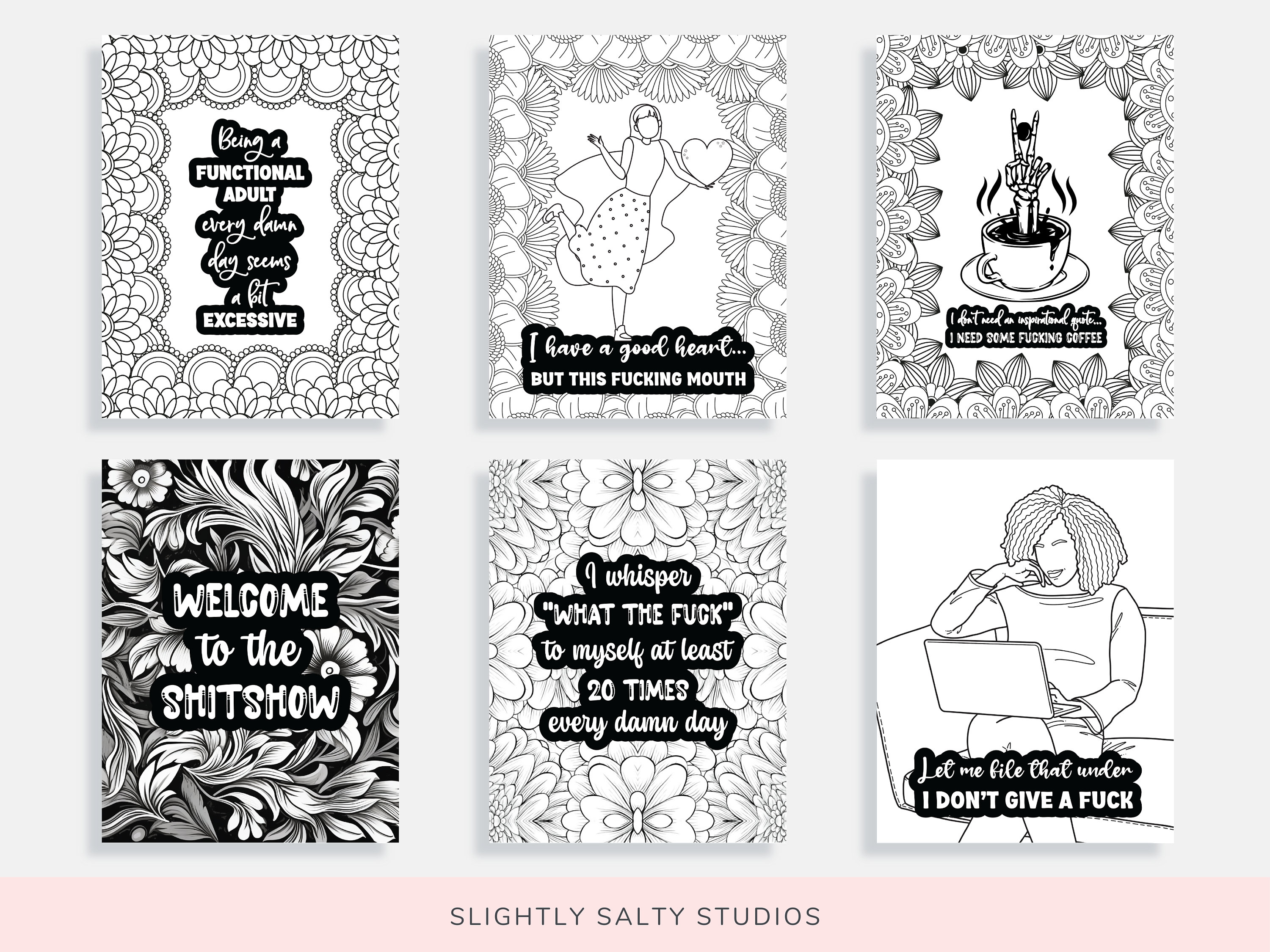 32 Cuss Word Coloring Pages Sarcastic Coloring Pages Swear - Etsy