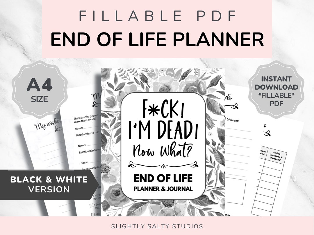 Fillable End of Life Planner A4 Editable PDF When I Die Binder, Last ...