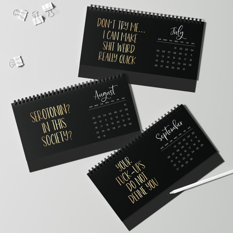 2026 Funny and Sweary Mental Health Desk Calendar for Tired-ass Women ...