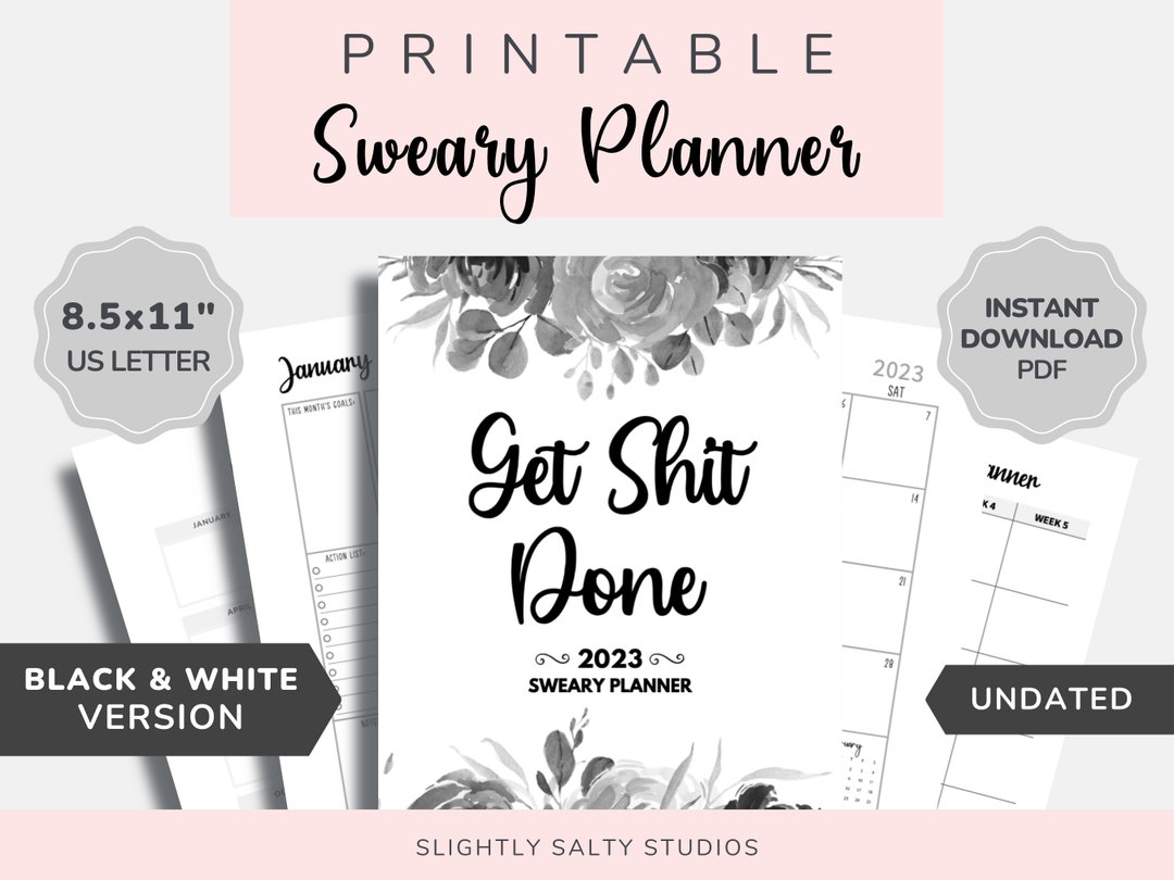 Get Shit Done, Swear Word Planner, Sweary Planner, Swearing Planner ...