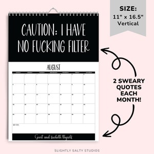 Fck This Shit 2024 Wall Calendar Large, Funny Calendar 2024, Swearing ...