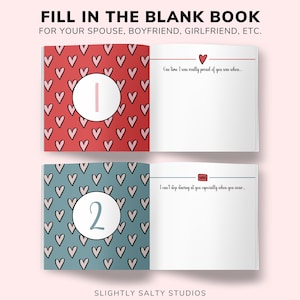 I Love You Fill in the Blank Book Funny Valentine Gift for Boyfriend ...