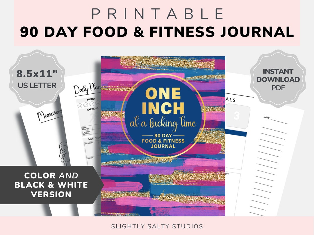 90 Day Food & Fitness Journal Printable, Daily Fitness Journal, Health ...