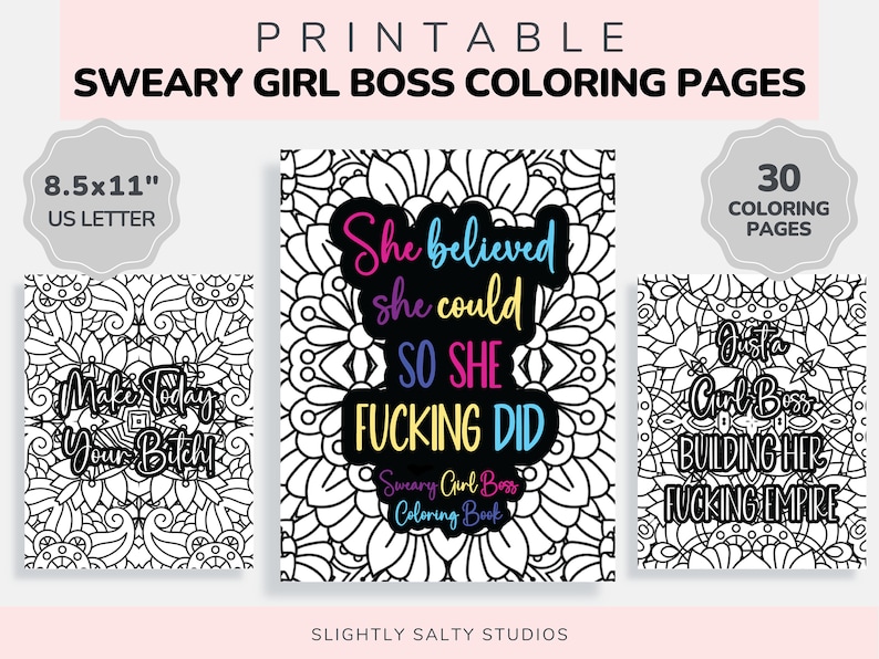 30 Girl Boss Coloring Pages Girl Boss Quotes PDF Boss Babe - Etsy
