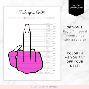 Debt Payoff Tracker Printable Color in Thermometer Coloring Page Bundle ...