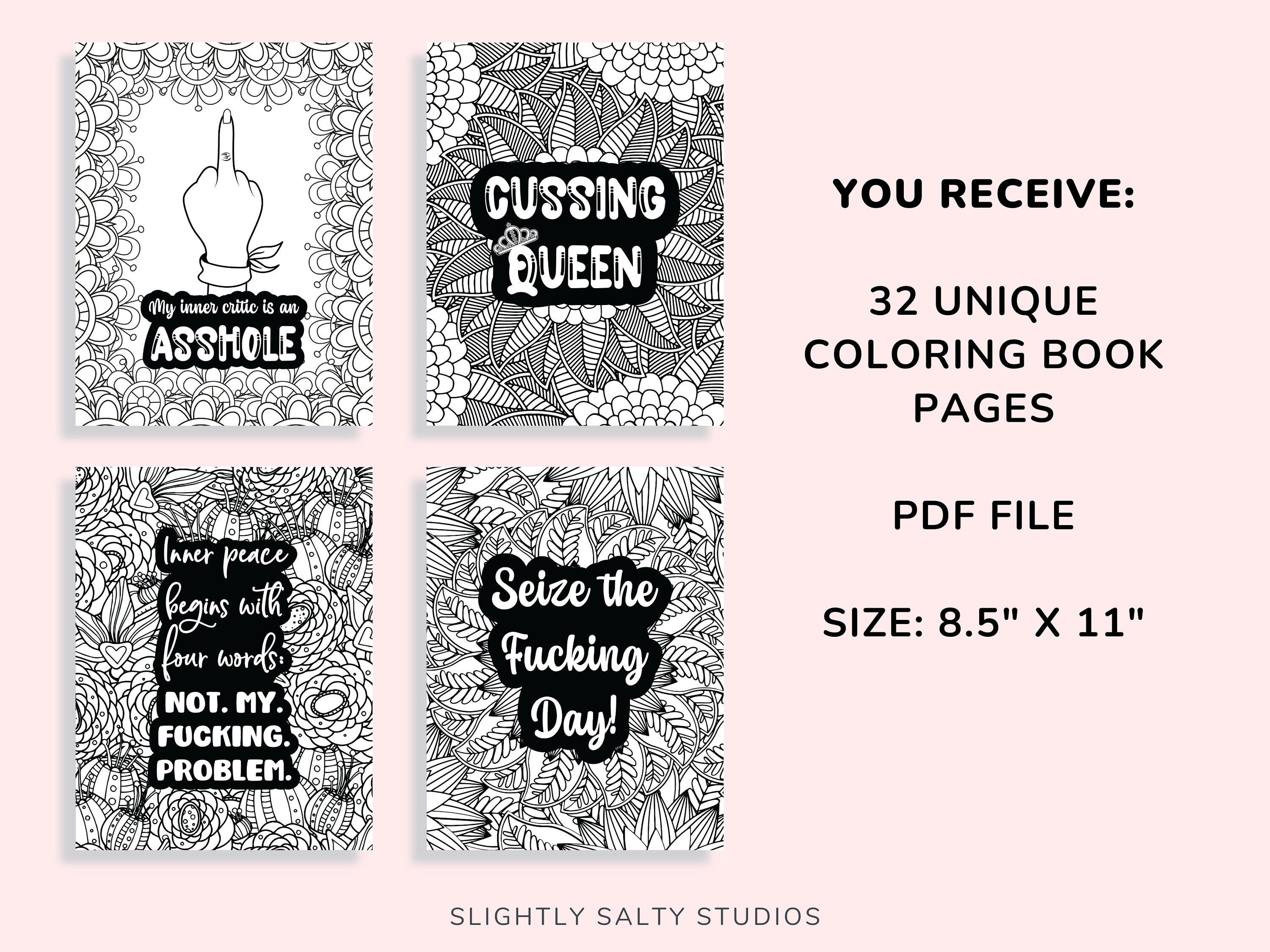32 Cuss Word Coloring Pages Sarcastic Coloring Pages Swear - Etsy