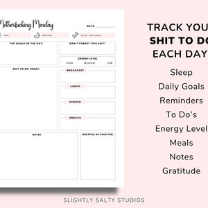Funny to Do List, Daily Planner Printable One Page, Weekly Planner ...