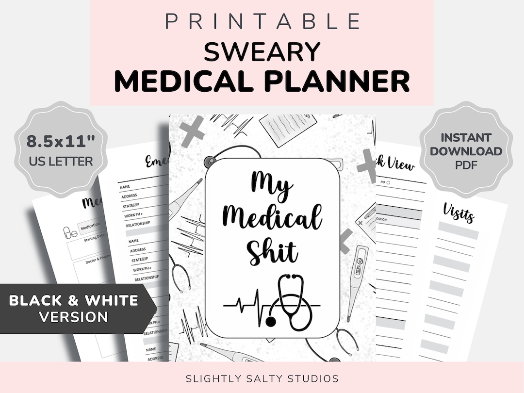Funny Medical Planner Printable, Family Medical History Binder ...