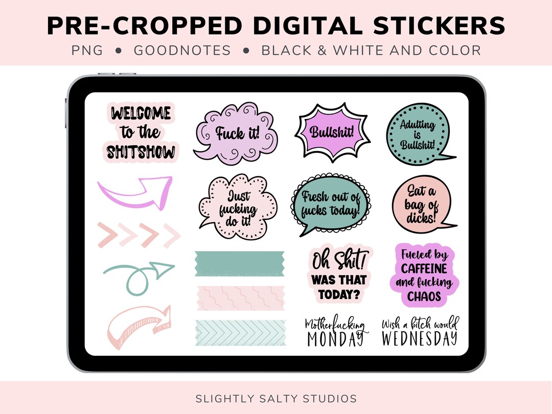 Funny Digital Stickers, Digital Stickers Goodnotes, PNG Stickers ...