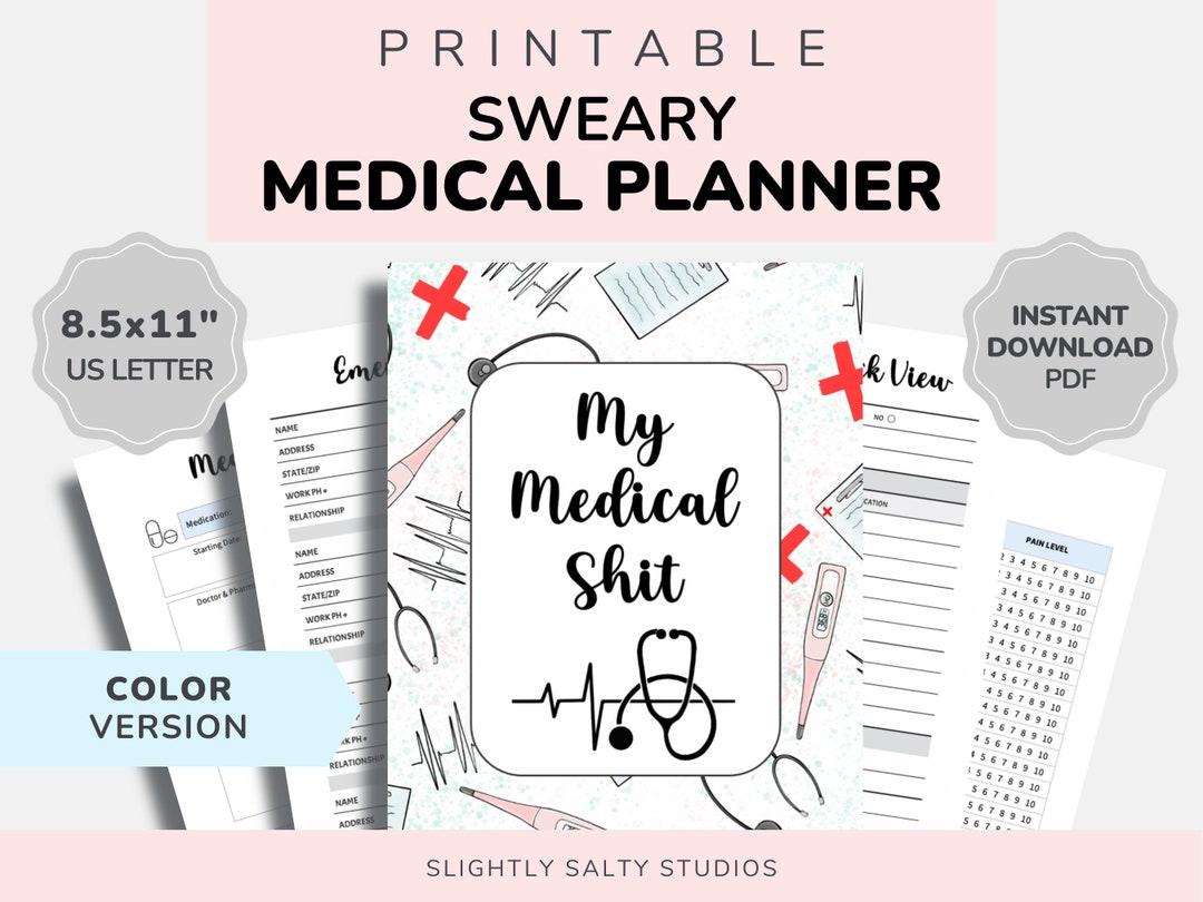 Funny Medical Planner Printable, Family Medical History Binder ...