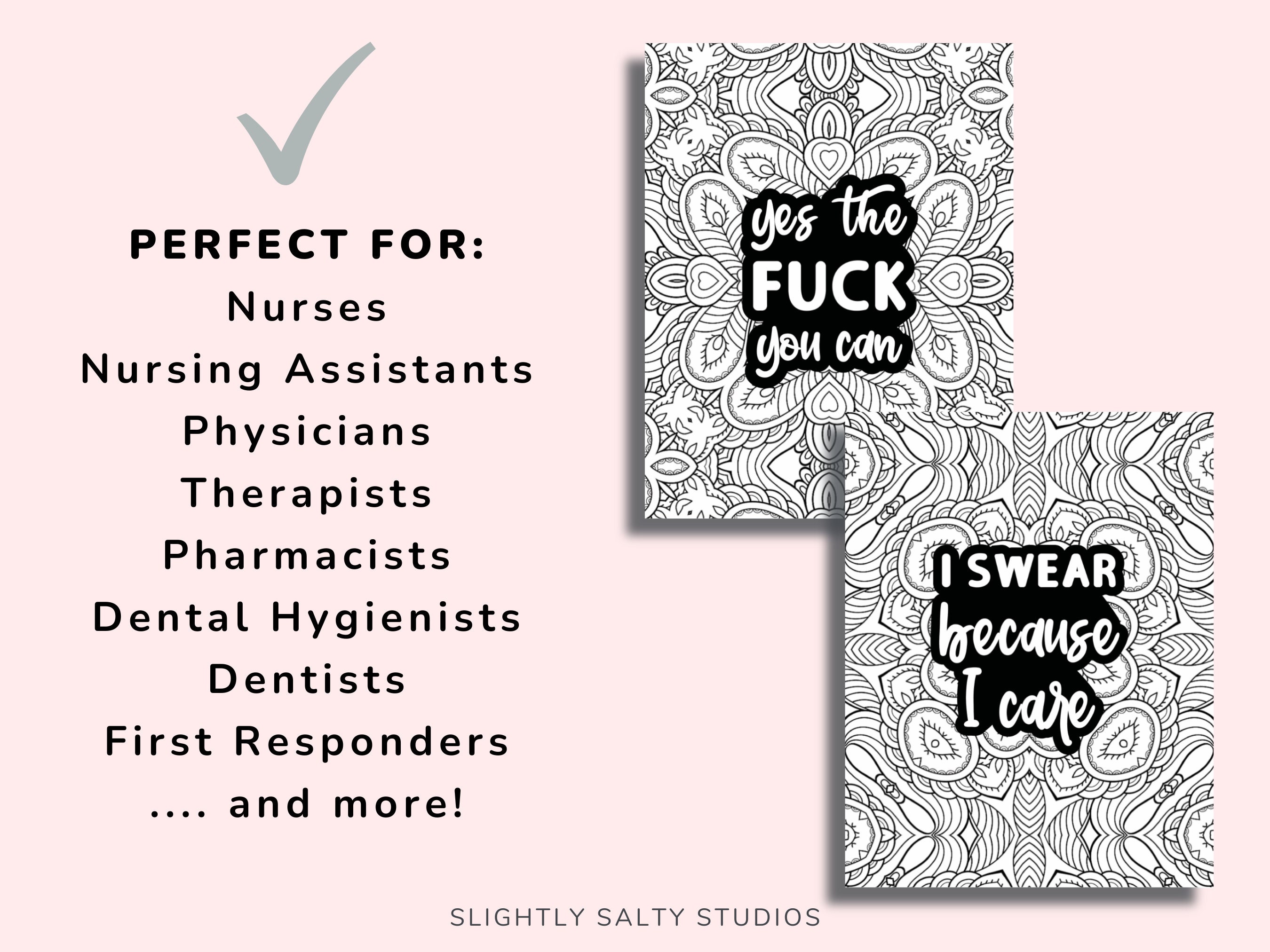 Funny Mental Health Worker Coloring Book, Nurse Coloring Pages, Medical ...