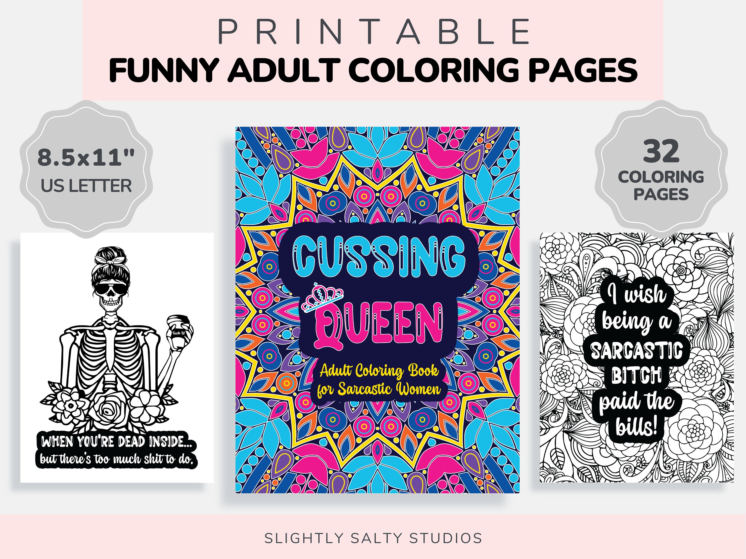 32 Cuss Word Coloring Pages Sarcastic Coloring Pages Swear - Etsy