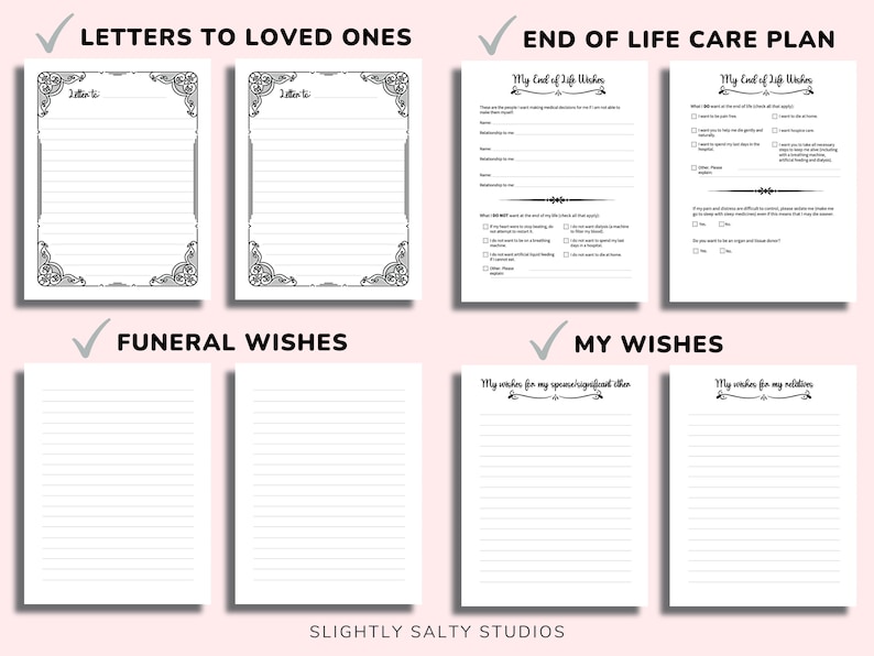 Fillable End of Life Planner, Editable Last Wishes Planner, Estate ...