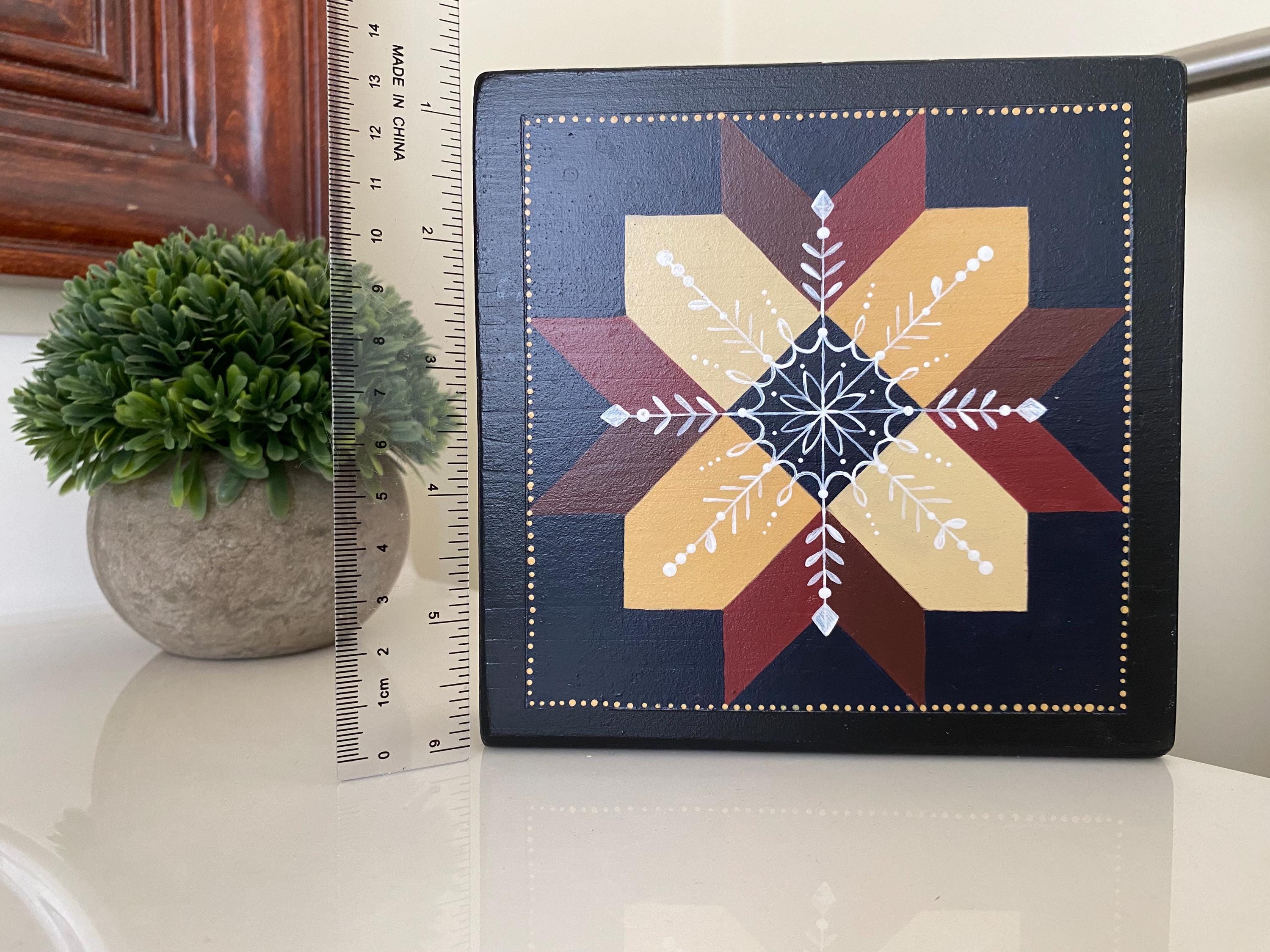 Wooden, Hand-painted Snowflake Quilt Block - Etsy