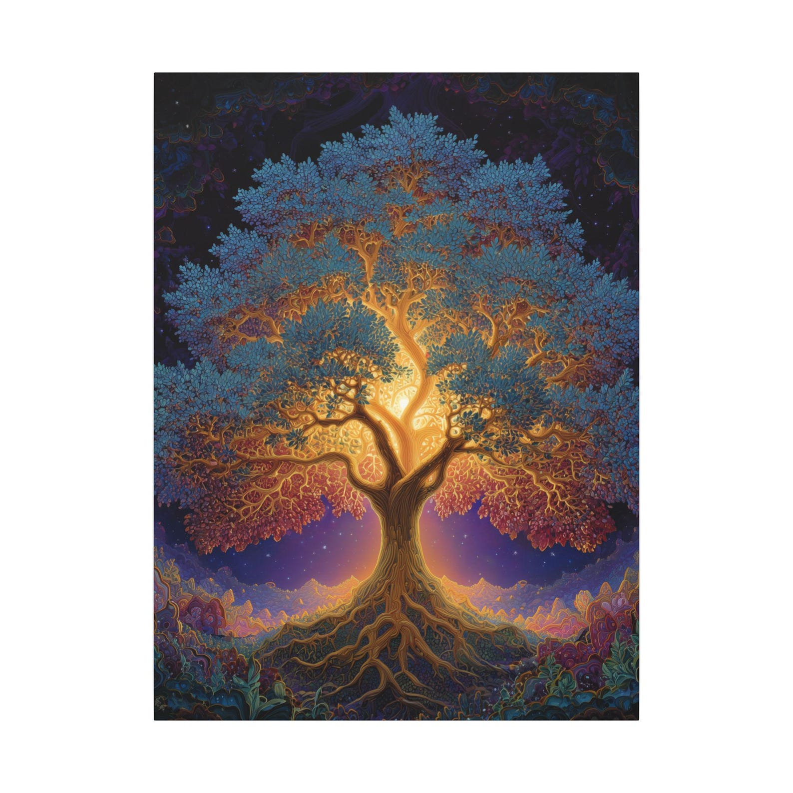 Magical Tree of Life Canvas Wall Art, Spiritual Nature-inspired Artwork ...